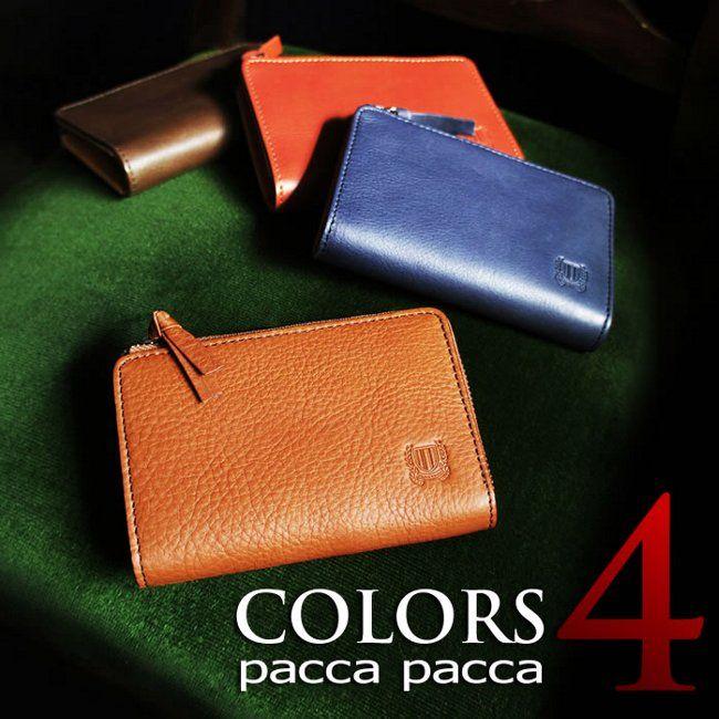 pacca 【ポイント利用】財布 メンズ 二つ折り 本革 L字ファスナー 二つ折り財布 牛革 馬革 素上げ オイルレザー エンブレム ...