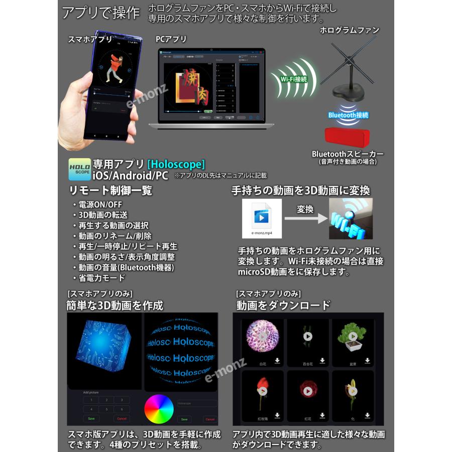 LEDディスプレイ 【 3Dホログラムディスプレイファン 65cm 台座 LEDディスプレイ 【 3Dホログラムディスプレイファン 65cm 台座