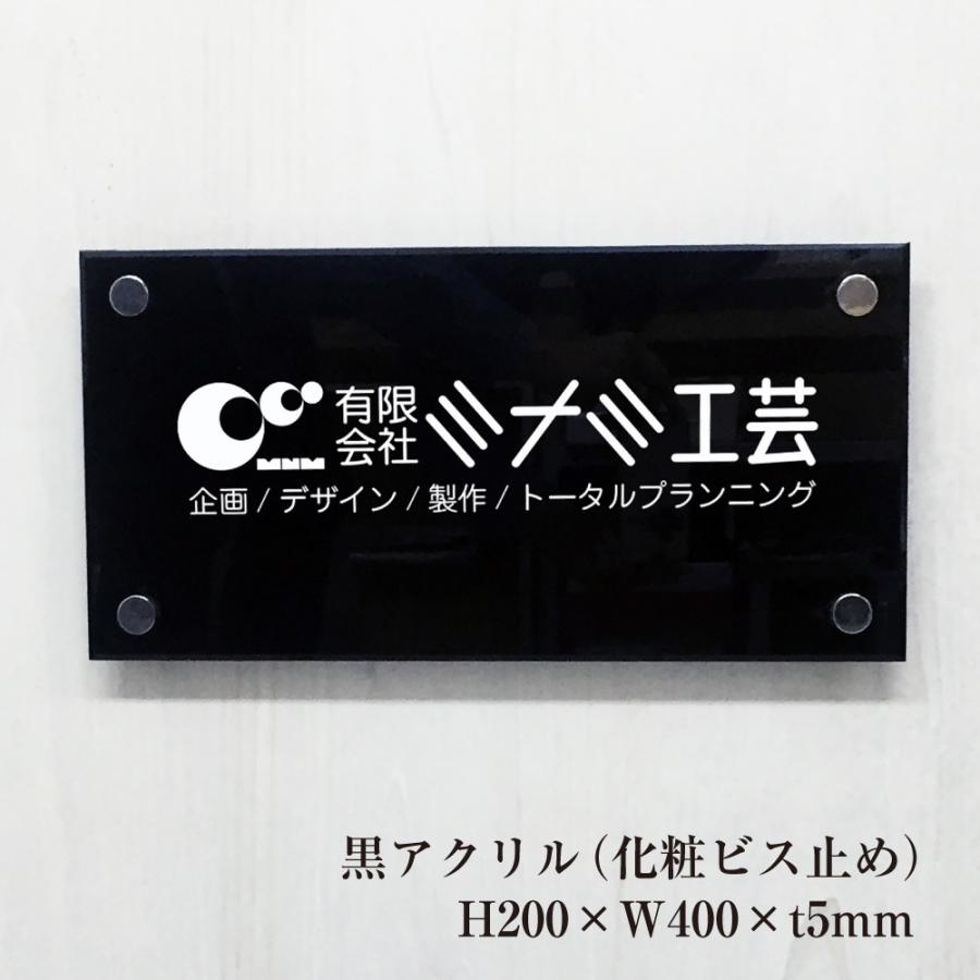 黒アクリル銘板 H200×W400×t5mm 化粧ビス止め アクリル 黒アクリル銘板 H200×W400×t5mm 化粧ビス止め アクリル