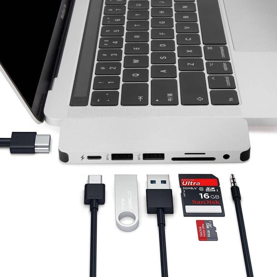 HYPER USB-C マルチハブ Hub Macbook Air / Pro 用 HDMI USB-A SD MicroSD 3.5mm ジャック Hyper Drive SOLO 7-in ...