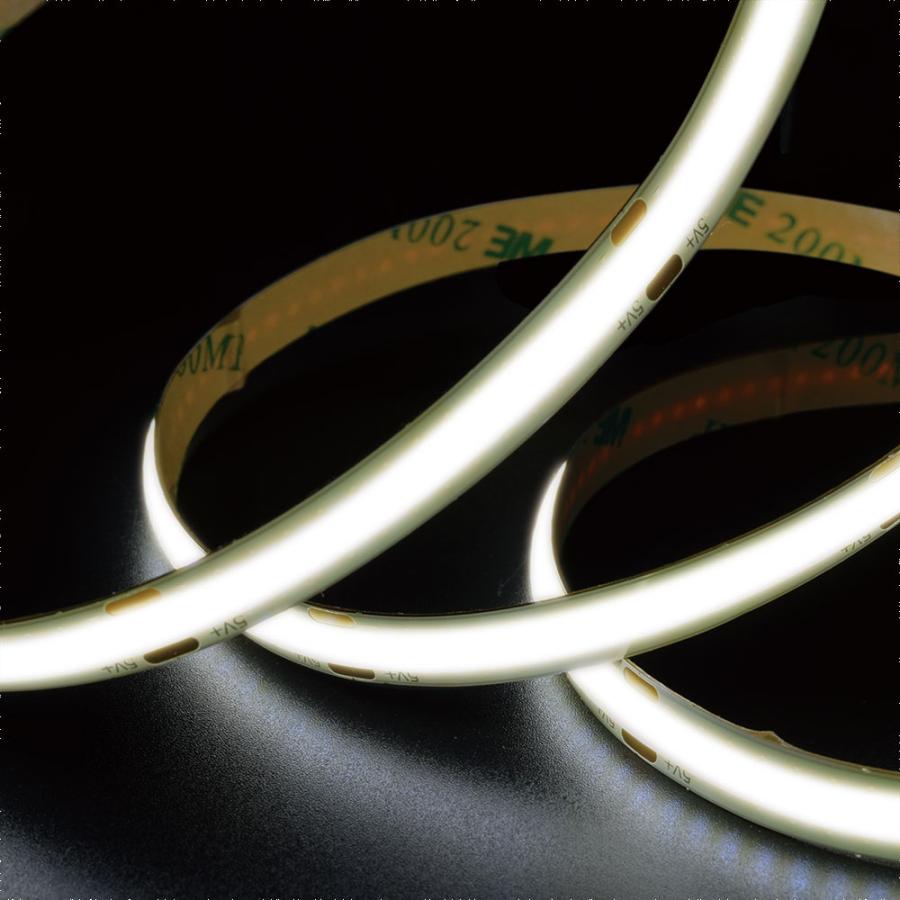 LEDテープライト COBテープ USB 2m ホワイト 切っても光る 間接照明 アクセント照明 内装 インテリア COBTP2M-WH ...