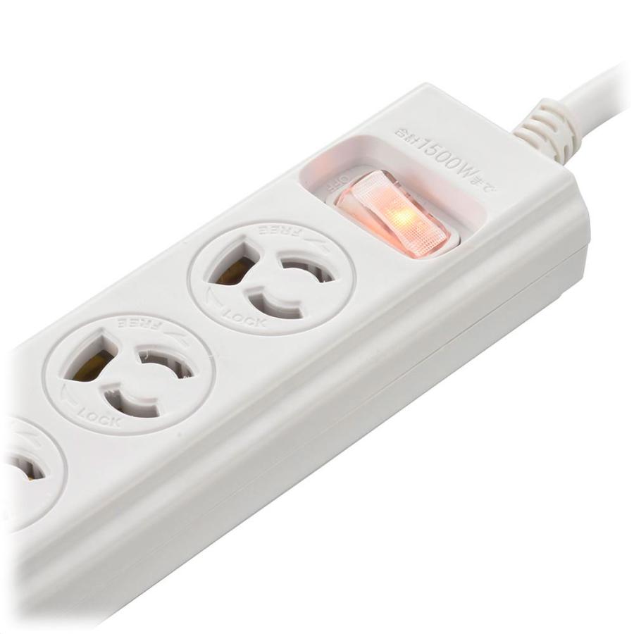 電源タップ 抜け止めOAタップ アース付き3ピンプラグ対応 雷ガード 7個口 3m｜HS-TKL733PB3-W 00-1750 オーム電機 :00-1750:e-プライス - 通販 ...