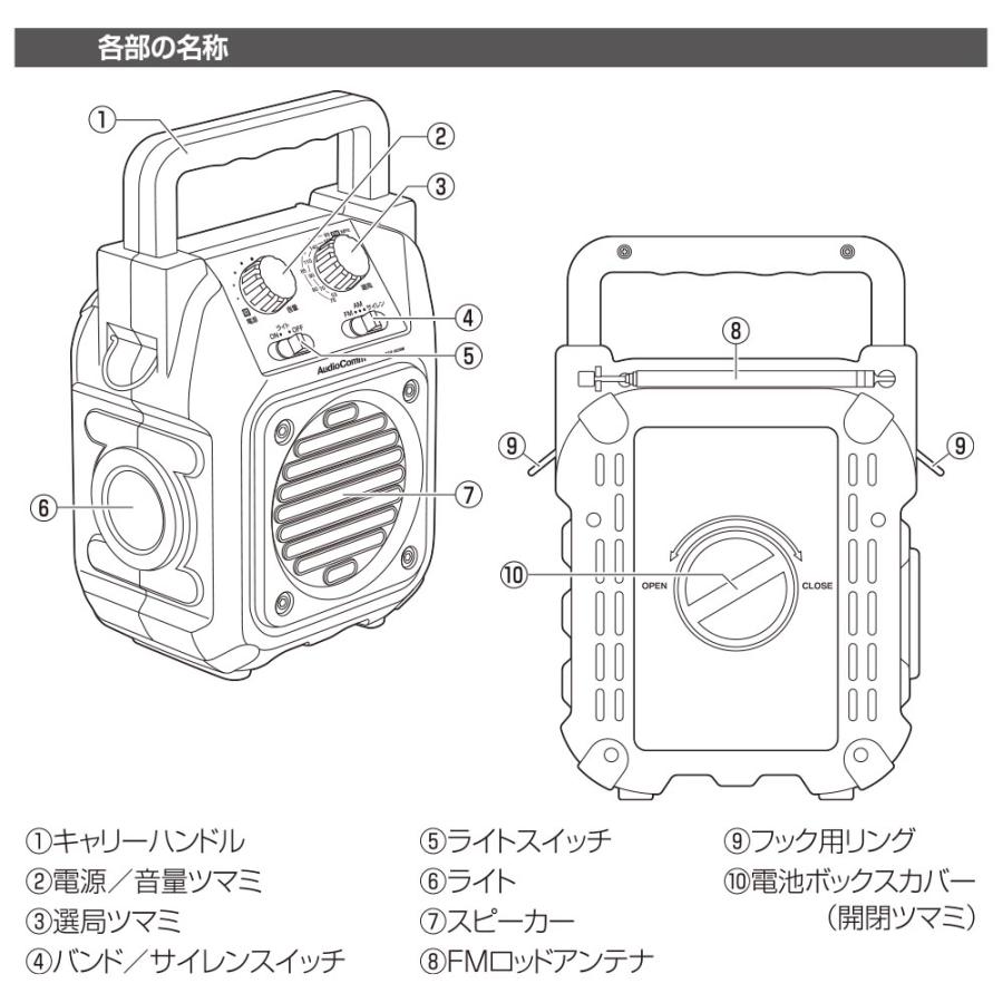 ラジオ ポータブルラジオ AudioComm 山策ラジオ｜RAD-H339N 03-5566 オーム電機 :03-5566:e-プライス - 通販 - Yahoo!ショッピング