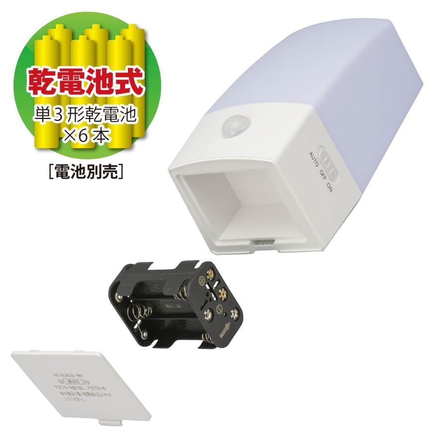 OHM フットライト 足元灯 LEDナイトライト 人感明暗センサー 電池式 昼白色｜NIT-BLA6JSL-WN 06-0142 オーム電機 : e-プライス - 通販 - Yahoo!ショッピング