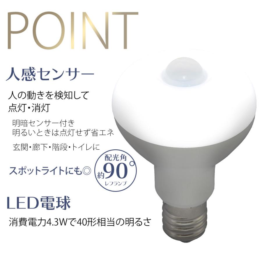 OHM LED電球 レフランプ形 E17 40形相当 人感・明暗センサー付 昼光色_LDR4D-W/S-E17 9 06-3414 オーム電機 ...