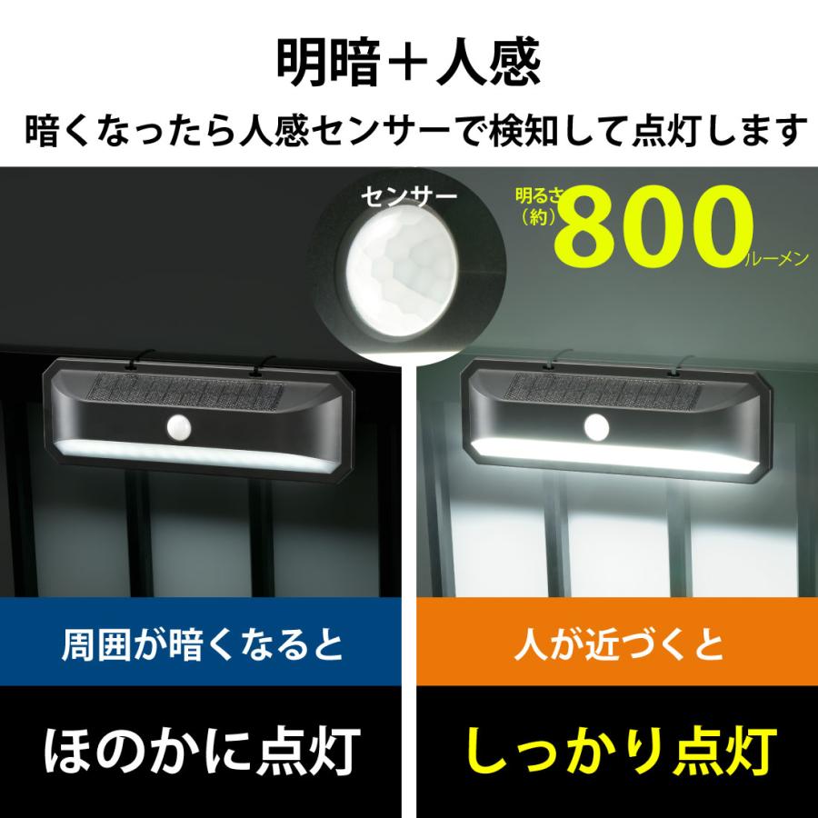 センサーライト ソーラー E-Bright センサーウォールライト 800ルーメン｜LS-B800JW-SD 06-4954 オーム電機 : 06-4954 : e-プライス - 通販 ...