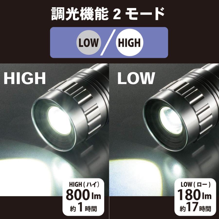 防水LEDズームライト スパークルド 800ルーメン｜LHA-SP332Z-S2 08-1033 オーム電機 : e-プライス - 通販 - Yahoo!ショッピング