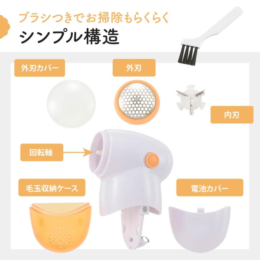 毛玉取り 毛玉クリーナー たまご型フォルム 外刃32mm オレンジ｜KAJ-KE508R 08-3311 オーム電機 :08-3311:e-プライス - 通販 - Yahoo!ショッピング