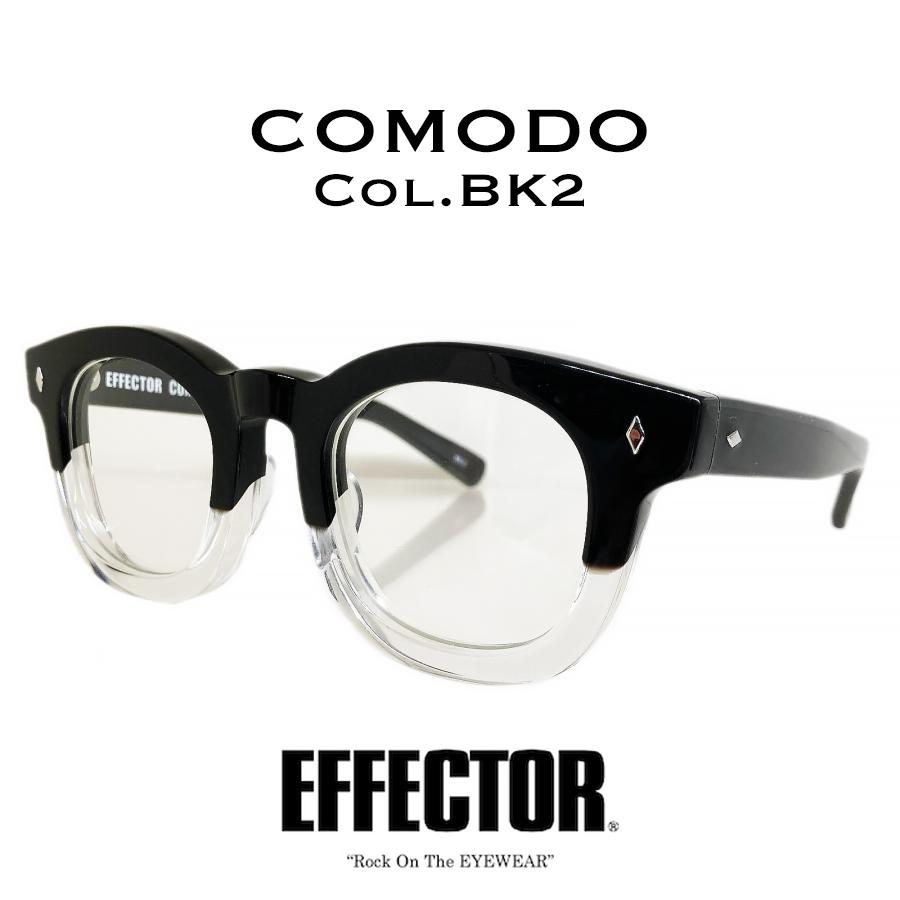EFFECTOR エフェクター COMODO/コモド Col.BK2/ブラック×クリア メガネ サングラス ラウンドスクエアタイプ 正規品販売店 :ef328:Second Optical ...