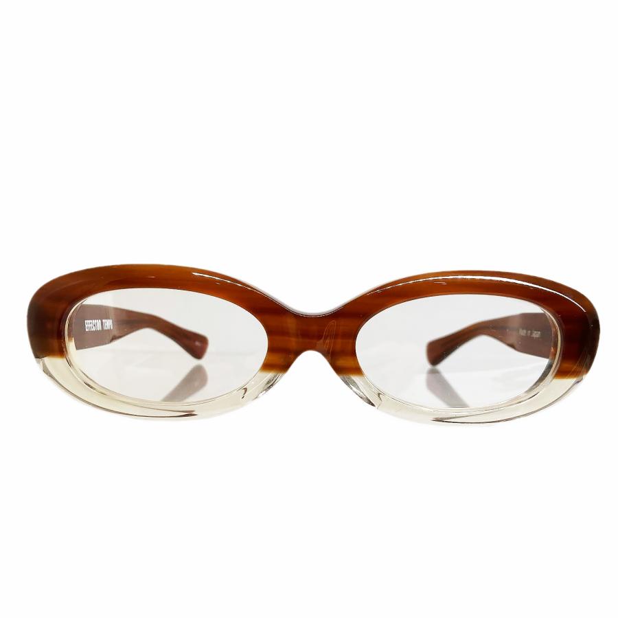EFFECTOR エフェクター TEMPO/テンポ Col.BR2 茶×クリア メガネ サングラス オリジナルモデル オーバルタイプ 国内正規品販売店 : ef375 : Second ...