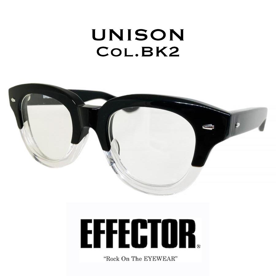 EFFECTOR エフェクター UNISON/ユニゾン Col.BK2/黒×クリア 20周年記念モデル メガネ サングラス ボストンタイプ 国内正規品販売店 : Second Optical ...