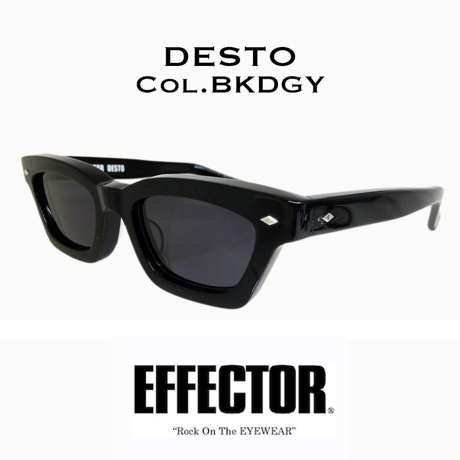 EFFECTOR エフェクター DESTO/デスト Col.BKDGY/黒(レンズ ダークグレー) サングラス スクエア ウェリントンタイプ 国内正規品販売店 : Second Optical ...