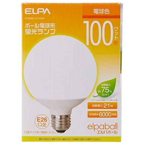 ブランド登録なし エルパ (ELPA) 電球形蛍光灯G形100W形 電球 100V 21W 1370lm 3波長形電球色 屋内用 EFG25EL/21-G102H : e-SELECT ...