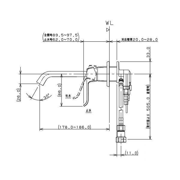 カクダイ 【193-002】 KAKUDAI 壁付シングルレバー混合栓 : 施主のミカタ Yahoo!店 - 通販 - Yahoo!ショッピング