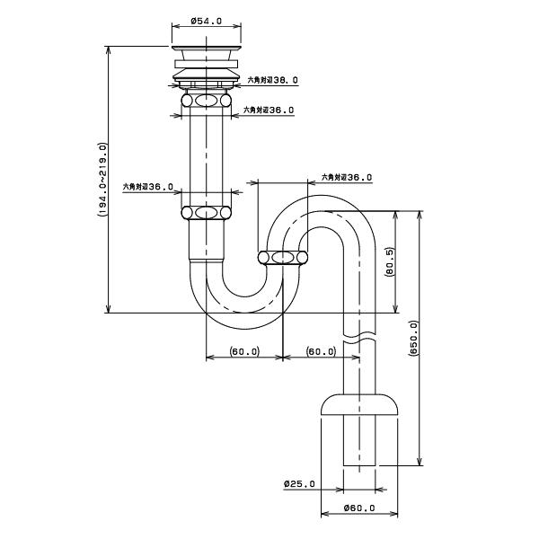 在庫ありカクダイ KAKUDAI 丸鉢つきSトラップ 433-315-25 : 施主のミカタ Yahoo!店 - 通販 - Yahoo!ショッピング