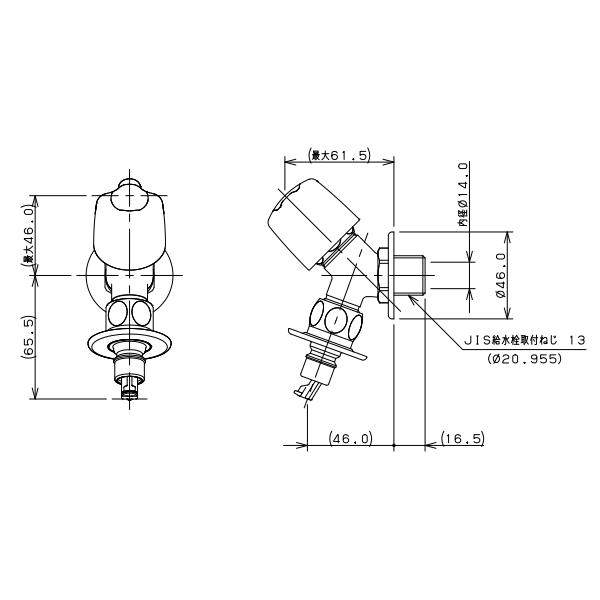 カクダイ 【721-517-13】 KAKUDAI 洗濯機用水栓（ストッパー、送り座つき） : 施主のミカタ Yahoo!店 - 通販 - Yahoo!ショッピング