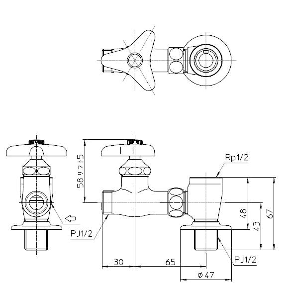 三栄水栓 SANEI B21A-13 分岐バルブ : 施主のミカタ Yahoo!店 - 通販 - Yahoo!ショッピング
