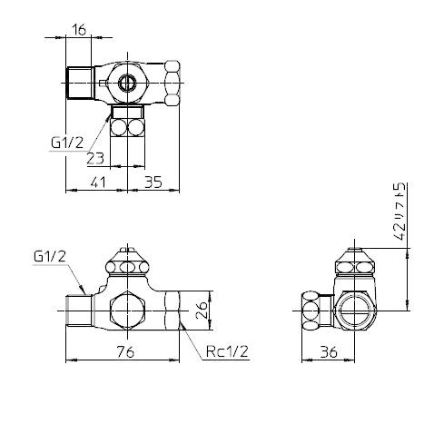 三栄水栓 SANEI B4121D-L-13 D式ストレート分岐バルブ 共用形 左分岐 : 施主のミカタ Yahoo!店 - 通販 - Yahoo!ショッピング