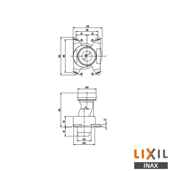 INAX LIXIL CF-A10SG(120) 排水ソケット 排水芯120mm用 リクシル : cf-a10sg-120 : 施主のミカタ Yahoo!店 - 通販 - Yahoo!ショッピング