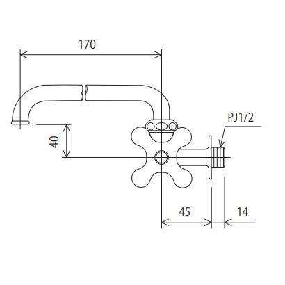KVK K10C 横形自在水栓 レトロピアンハンドル付 蛇口 : 施主のミカタ Yahoo!店 - 通販 - Yahoo!ショッピング