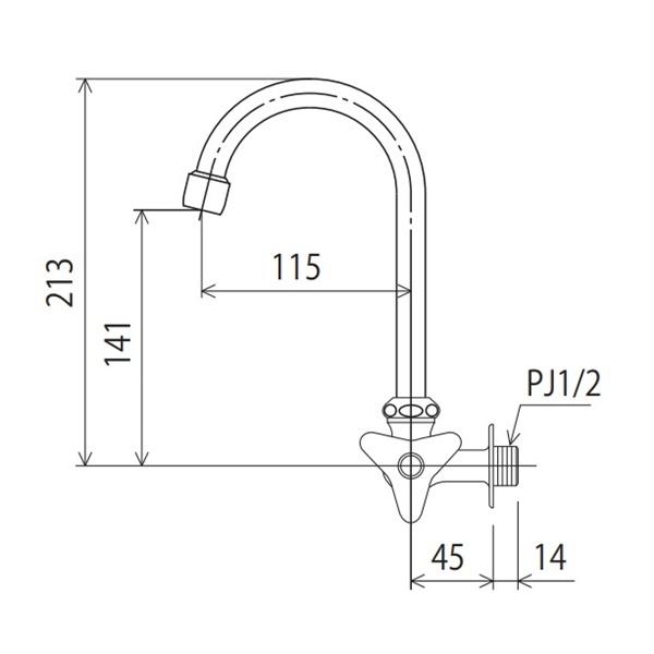 KVK K10SSF 横形自在水栓 蛇口 : 施主のミカタ Yahoo!店 - 通販 - Yahoo!ショッピング