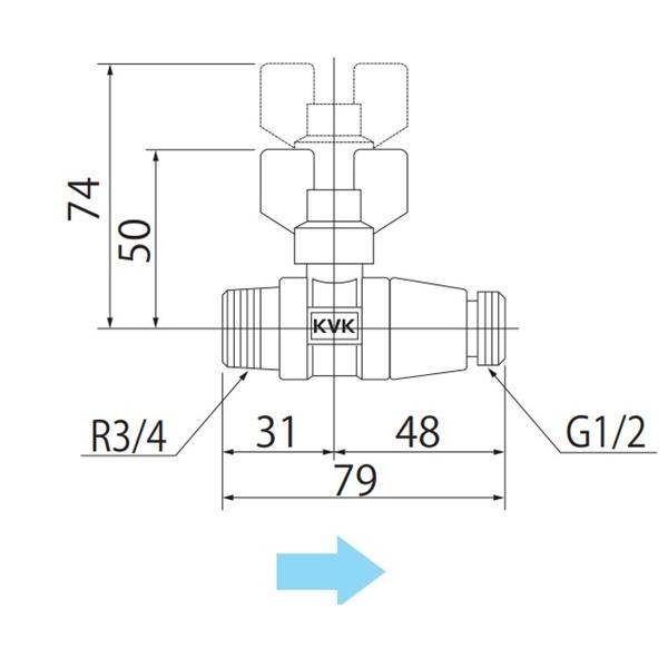 KVK K146 逆止弁付ボールバルブ20×13 おねじ×おねじ : 施主のミカタ Yahoo!店 - 通販 - Yahoo!ショッピング