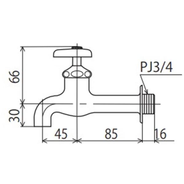 KVK K2-20 胴長横水栓20 蛇口 : 施主のミカタ Yahoo!店 - 通販 - Yahoo!ショッピング