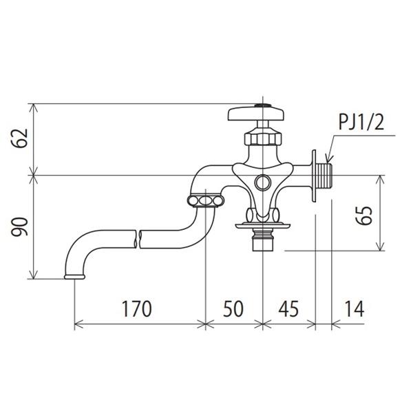 KVK K21BNJ 二口自在水栓 ツバ付ワンタッチニップル付 蛇口 双口 : 施主のミカタ Yahoo!店 - 通販 - Yahoo!ショッピング