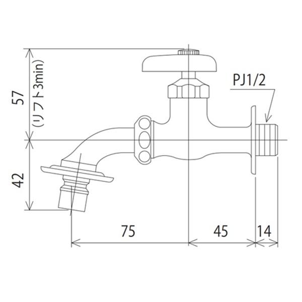 KVK K34BN 吐水口回転形給水栓 ツバ付ワンタッチノズル付 蛇口 : 施主のミカタ Yahoo!店 - 通販 - Yahoo!ショッピング