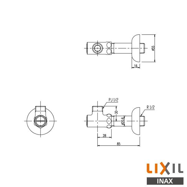 INAX LIXIL LF-3VK-MB 壁給水用止水栓 ベッセルタイプ フルオープンセット用 洗面化粧室 リクシル : 施主のミカタ Yahoo!店 - 通販 - Yahoo!ショッピング
