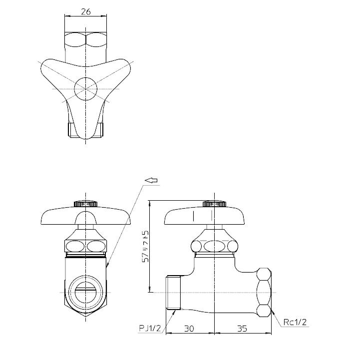 三栄水栓 SANEI V21A-2-13 化粧バルブ2型 共用形 : 施主のミカタ Yahoo!店 - 通販 - Yahoo!ショッピング