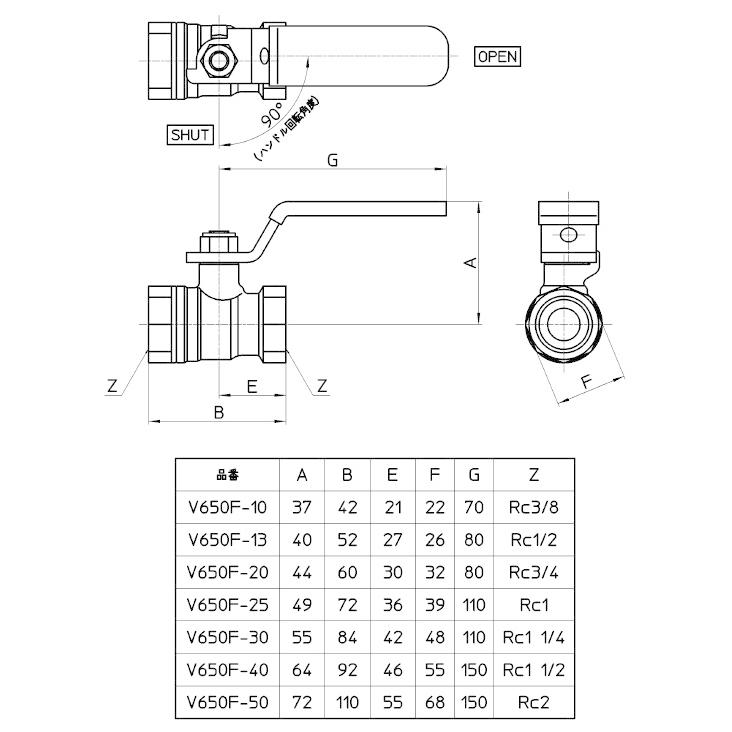 三栄水栓 SANEI V650F-13 ボールバルブF型 : 施主のミカタ Yahoo!店 - 通販 - Yahoo!ショッピング