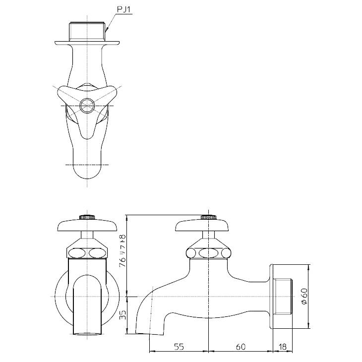 三栄水栓 SANEI Y10J-25 横水栓 蛇口 : y10j-25 : 施主のミカタ Yahoo!店 - 通販 - Yahoo!ショッピング