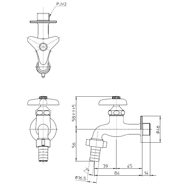 三栄水栓 SANEI Y30J-13 カップリング横水栓 蛇口 :Y30J-13:施主のミカタ Yahoo!店 - 通販 - Yahoo!ショッピング