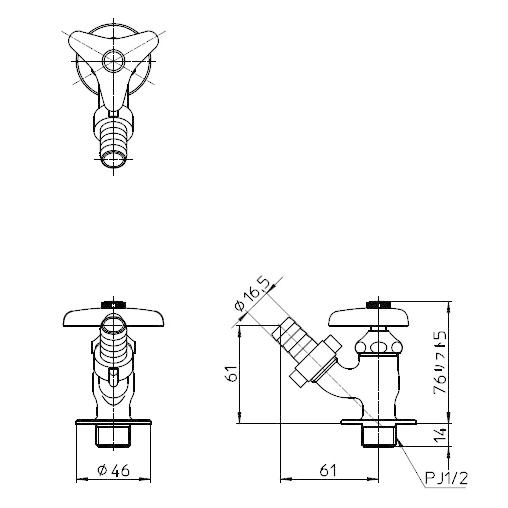 三栄水栓 SANEI Y80J-13 散水栓 蛇口 : 施主のミカタ Yahoo!店 - 通販 - Yahoo!ショッピング