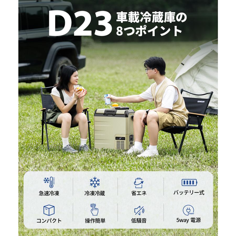 EENOUR 「爆買WEEK！P19★ネット最安」 車載冷蔵庫 ポータブル冷蔵庫 23L D23 バッテリーセット バッテリー付き 冷凍庫 急速冷却 12V冷蔵庫 防災グッズ 爆買 ...