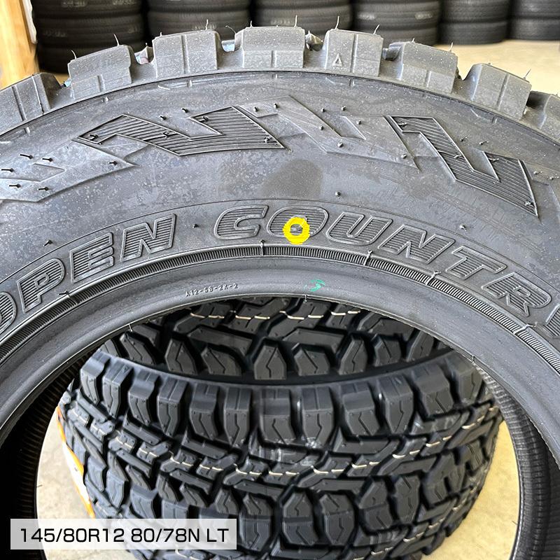 OPEN COUNTRY オープンカントリー RT 145/80R12 LT エンケイ サム タフ 12×4.0 ブルー 12インチ タイヤホイールセット 4本セット トーヨー 軽トラ 軽バン ...