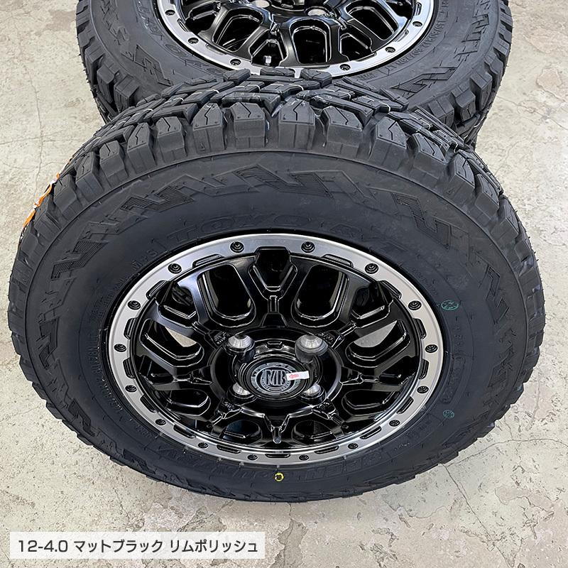 オープンカントリー RT 145/80R12 LT XR-800M 12×4.0 マットブラックリムポリッシュ MBK/RP 12インチ ハイゼット タイヤホイールセット 4本セット トーヨー ...
