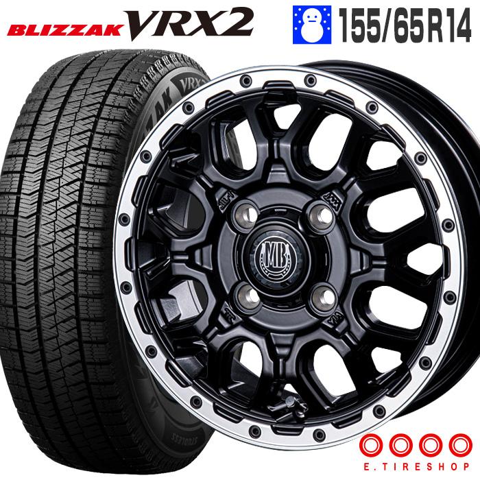 ブリザック VRX2 155/65R14 75Q XR-800M 14×4.5 マットブラック リムポリッシュ MBK/RP 4本ホイールセット ブリヂストン BLIZZAK : Eタイヤ ...