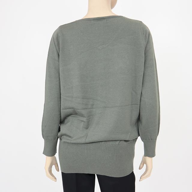 アルタモーダフェリーニ（alta moda Fellini）レディース 長袖ニット カーキ系 国内ニットメーカー製品サンプル ドロップ ...