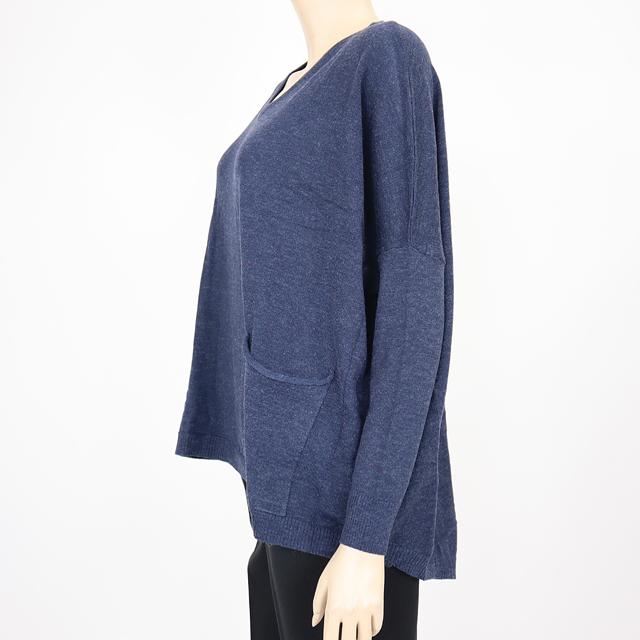 アルタモーダフェリーニ（alta moda Fellini）レディース 長袖ニット ネイビー系 国内ニットメーカー製品サンプル ロングテール ...