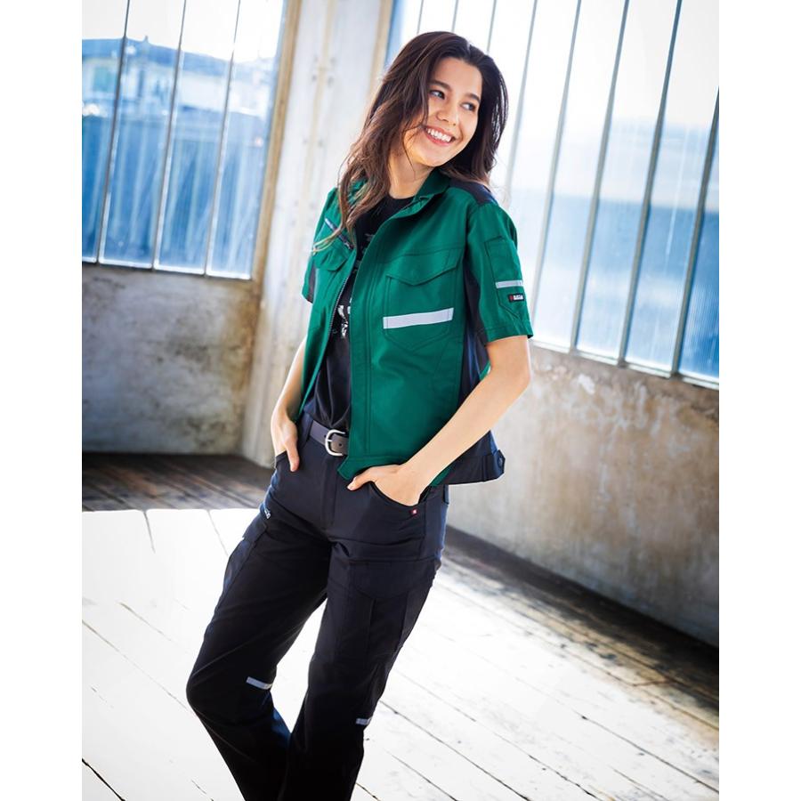 BURTLE バートル 半袖ジャケット 9096 反射 ストレッチ 男女兼用 メンズ レディース 制電 細身【春夏】ブルゾン ジャンパー 作業服 作業着 9091シリーズ BURTLE【SS ...