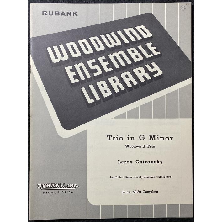 【訳あり商品】 木管3重奏(Fl,Ob,B♭Cl)： Trio in G Minor / Leroy Ostransky : e-よしや楽器 - 通販 - Yahoo!ショッピング