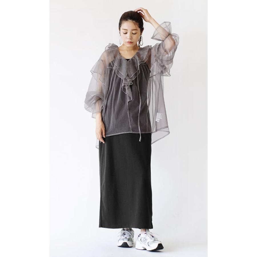 ブラウス シャツブラウス レディース 冬 冬服 トップス シャツ 長袖 シアー グリッター zootie ボリュームフリル グリッターオーガンジー デコラティブブラウス : 32549 ...