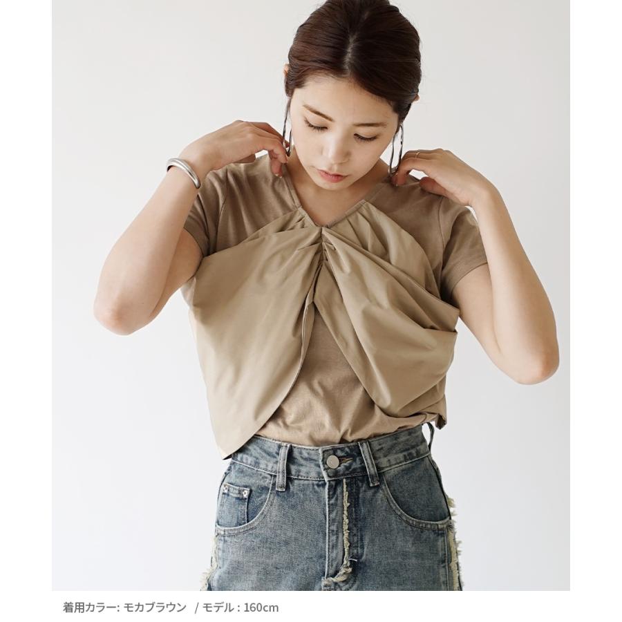 zootie カットソー レディース トップス Tシャツ 半袖 Vネック ビスチェ レイヤード風 きれいめ 春 夏 ズーティー レイヤードTEE : イーザッカマニアストアーズ - 通販 ...