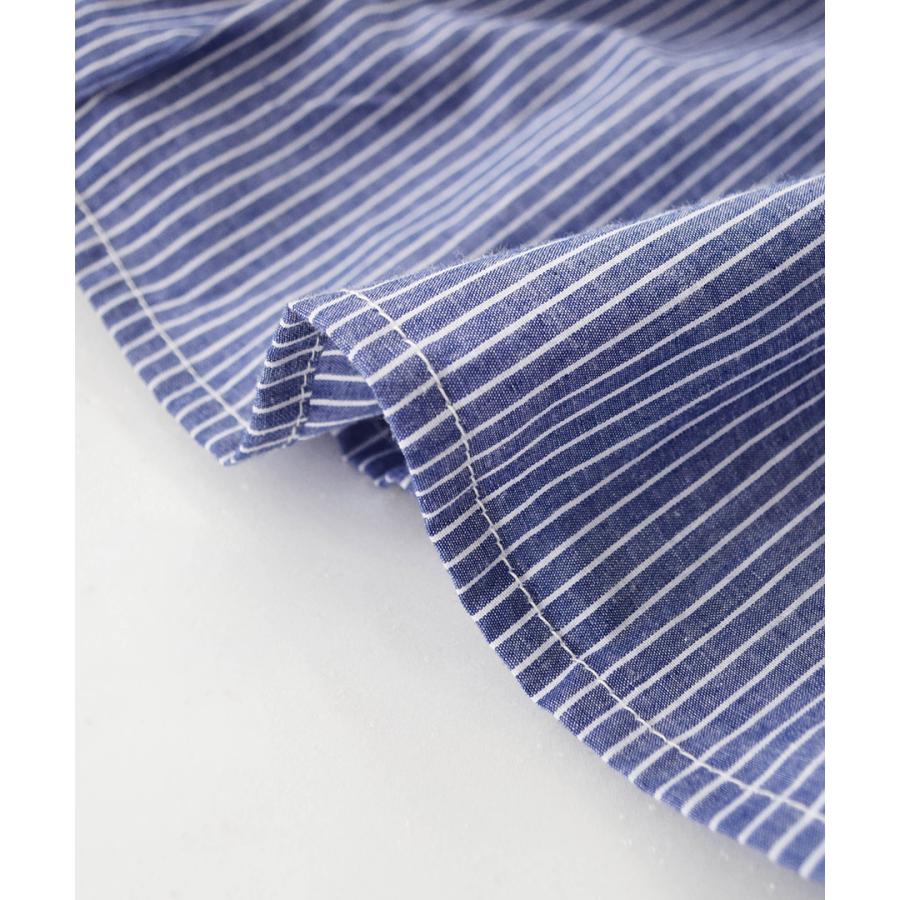 zootie P10%還元 シャツ ブラウス レディース 春 トップス バンドカラー 羽織り 長袖 綿100％ 切り替えストライプ バックギャザークレリックシャツ : イーザッカマニア ...