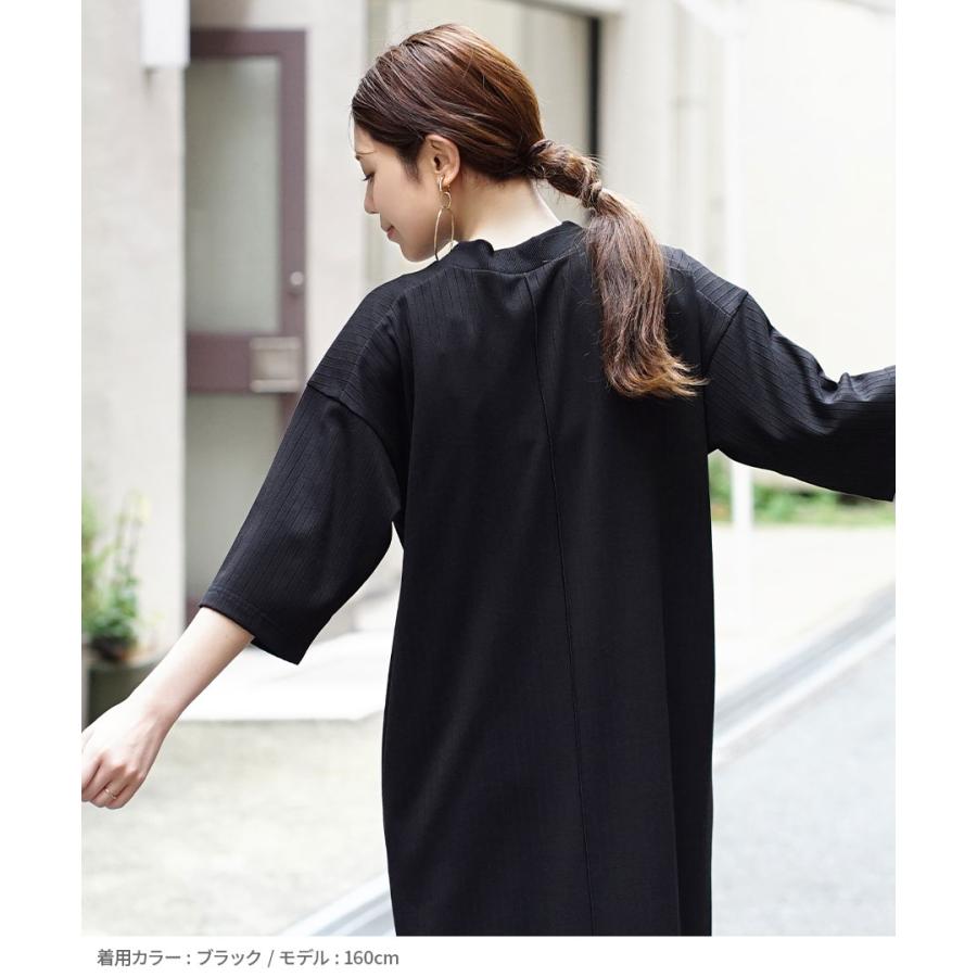 zootie ワンピース レディース ワンピ ロング 半袖 五分袖 ハイネック リブカットソー ズーティー 大人見えRIBカットソー : イーザッカマニアストアーズ - 通販 - Yahoo ...