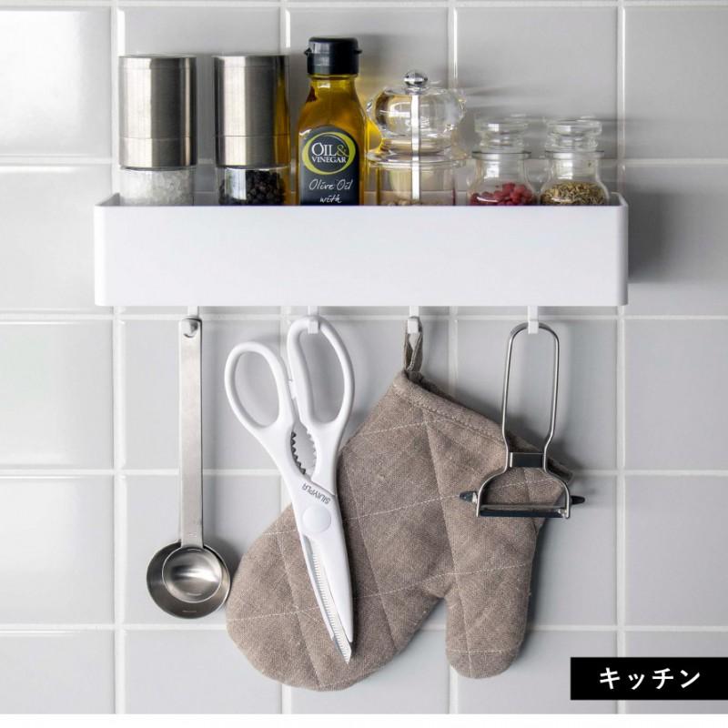 Plate(山崎実業) フィルムフック ラック プレート W18 ホワイト キッチン 洗面 お風呂 吊り下げ 山崎実業 plate W30cm : ココチのくらし雑貨店 - 通販 ...