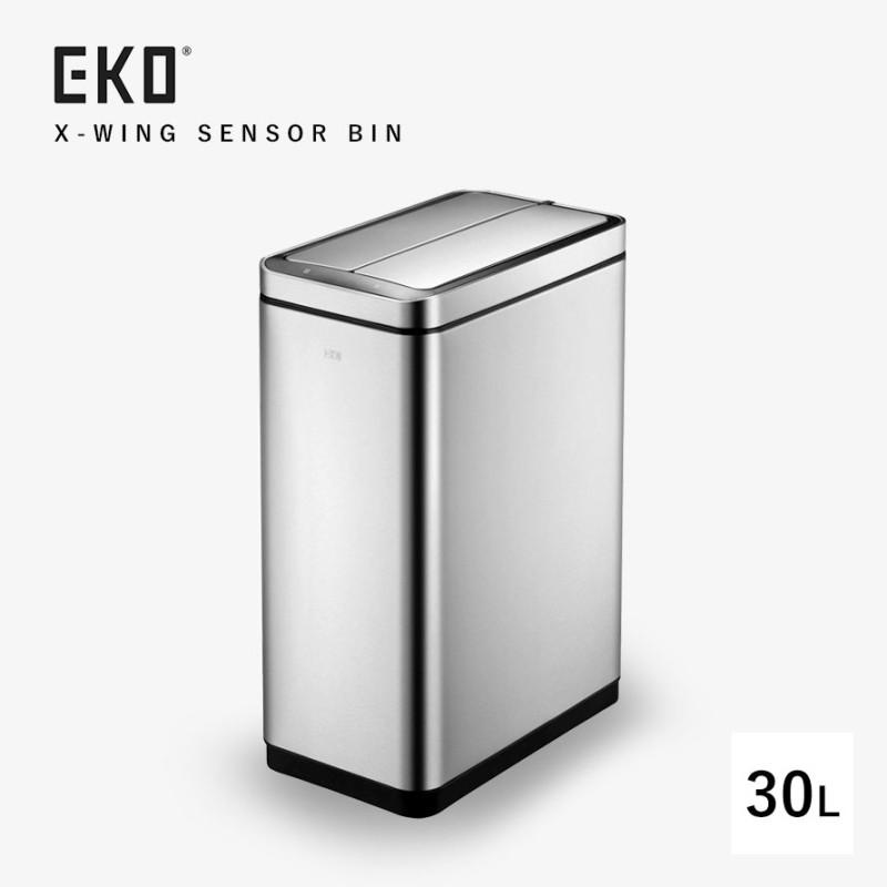 EKO ゴミ箱 ごみ箱 eko 30L 蓋 両開き キッチン カウンター下 自動開閉 電動 センサー ステンレス 電池式 スリム EKO エックスウィングセンサービン 30L メーカ ...