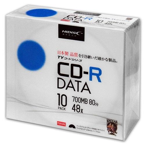 HI-DISC ハイディスク CD-R データ用 48倍速 700MB ホワイトワイドプリンタブル 5mmスリムケース 10枚 TYCR80YP10SC(2424045) : e-zoa ...